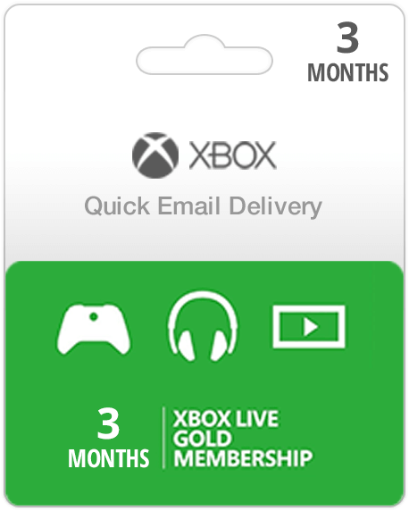 Microsoft xbox live 3 month gold card store